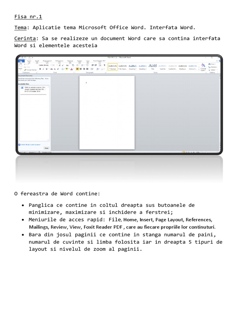 Despre Word. Interfata Word | PDF