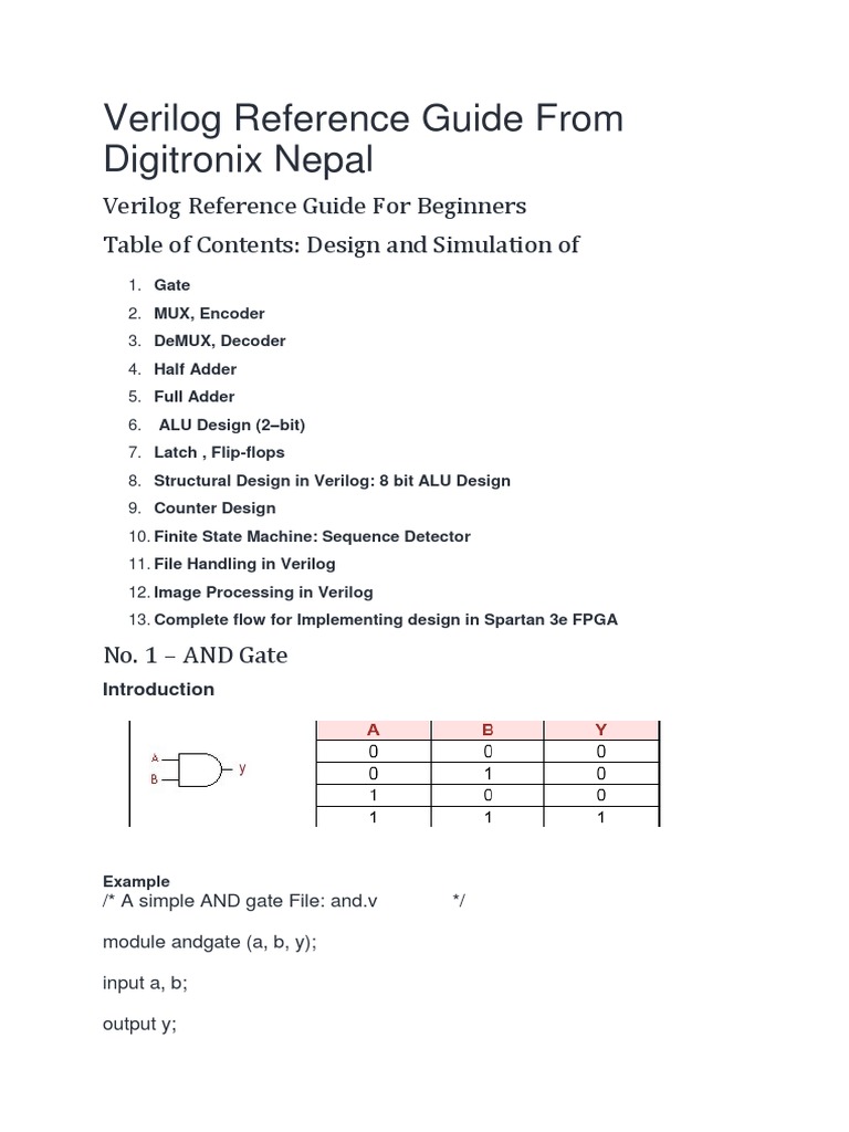 Verilog Reference | PDF | Parameter (Computer Programming) | Electrical ... Verilog Reference | PDF | Parameter (Computer Programming) | Electrical ...