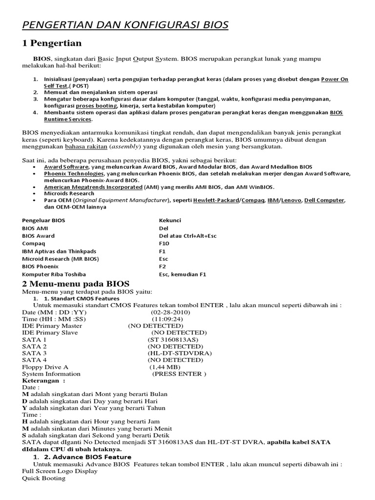 Bios Dan Macam Macam Bios | PDF