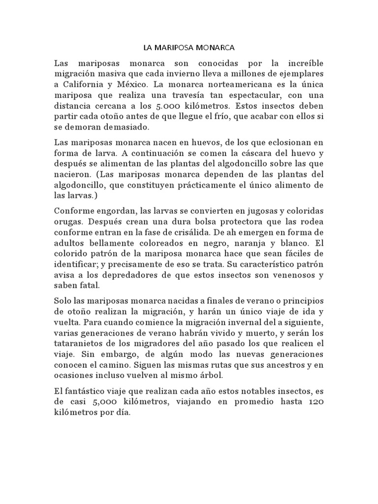 La Mariposa Monarca | PDF | Ciencia y matemáticas