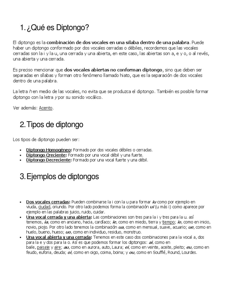 Definición y Tipos de Diptongo | PDF | Coma | Puntuación