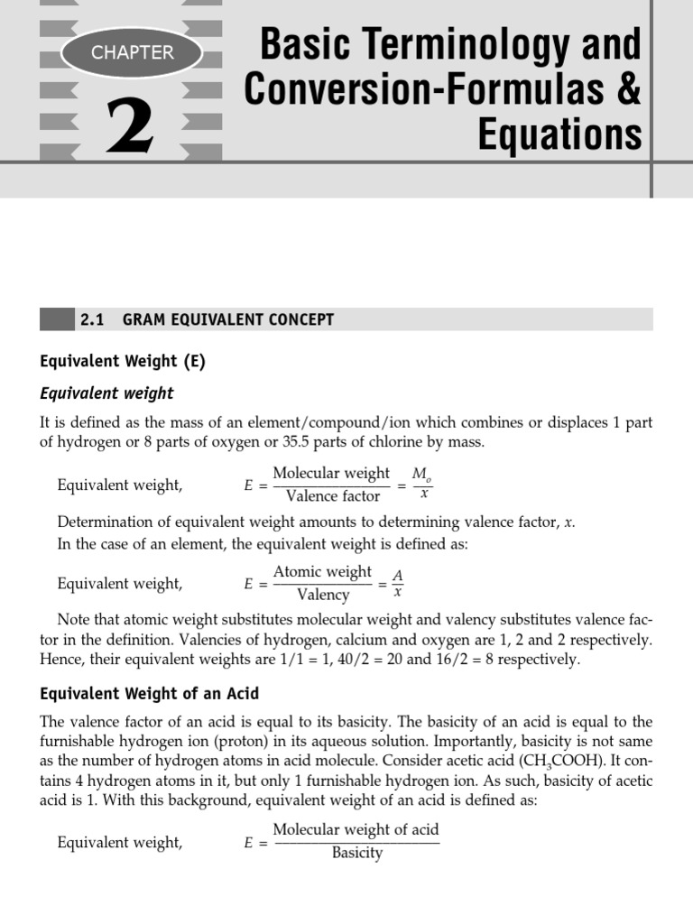Basic Formula of Chemistry | PDF | Mole (Unit) | Parts Per Notation