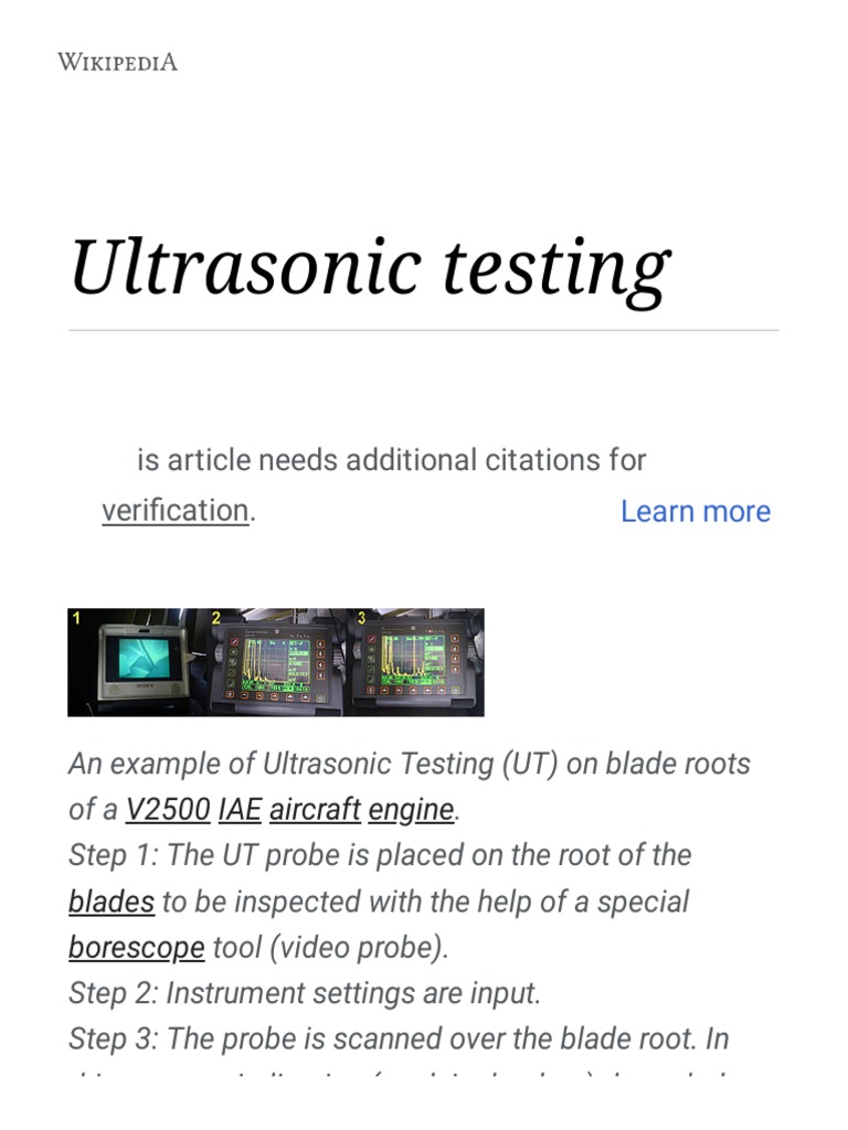 Ultrasonic Testing - Wikipedia PDF | PDF | Waves | Applied And ...