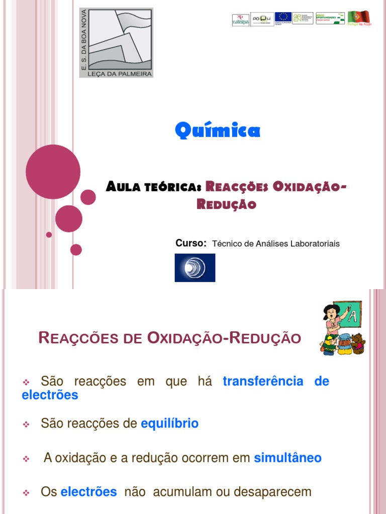 Reações de Oxidação-Redução e suas Aplicações em Células Eletroquímicas ...