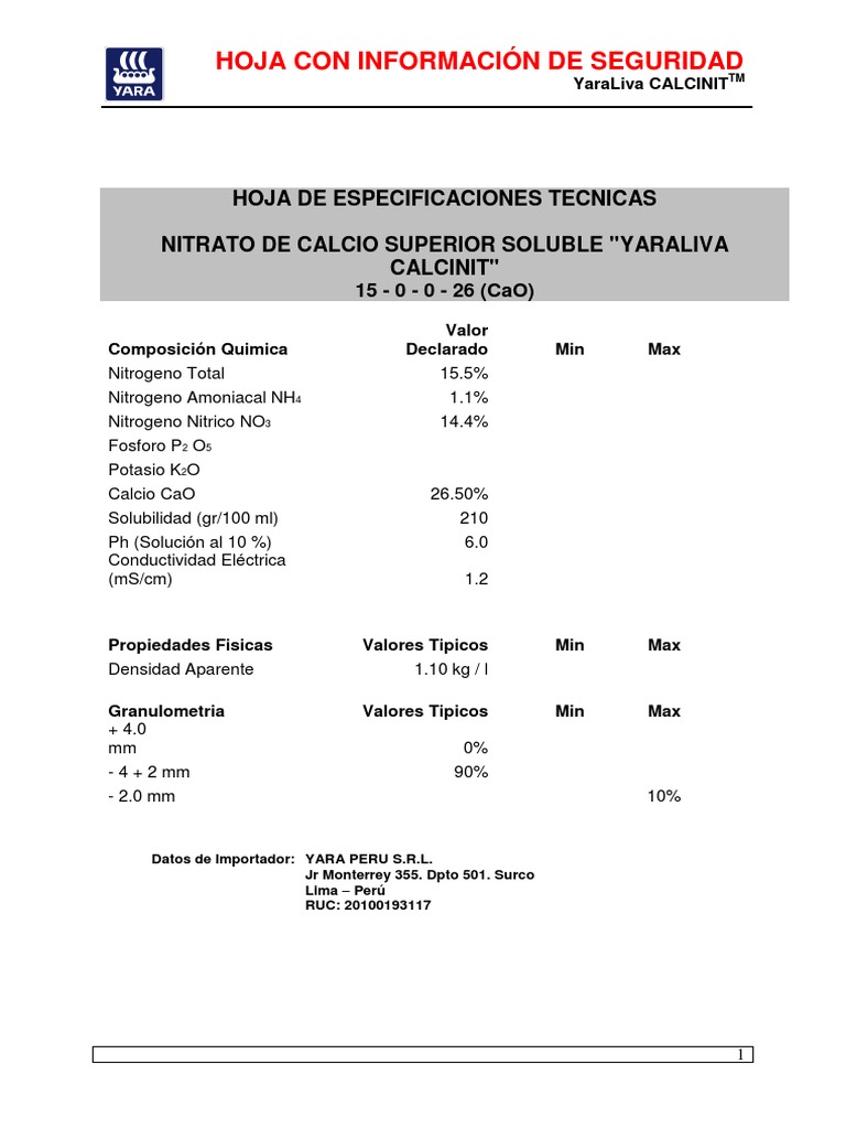 Calcinit | PDF | Residuos | Nitrato