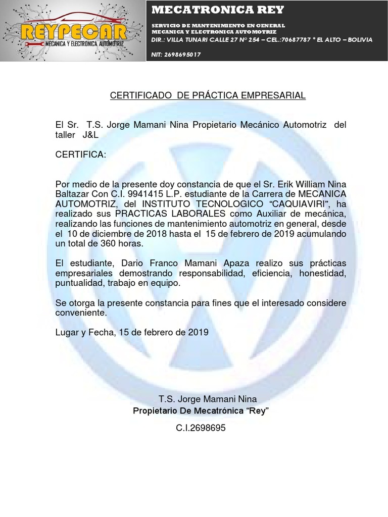 Certificado de Mi Erick | PDF