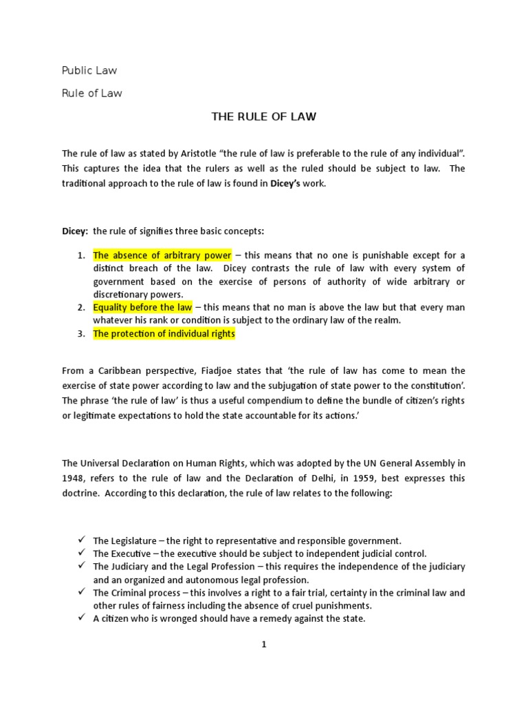 Lect. 7 Concept of The Rule of Law | PDF | Rule Of Law | Remand (Detention)