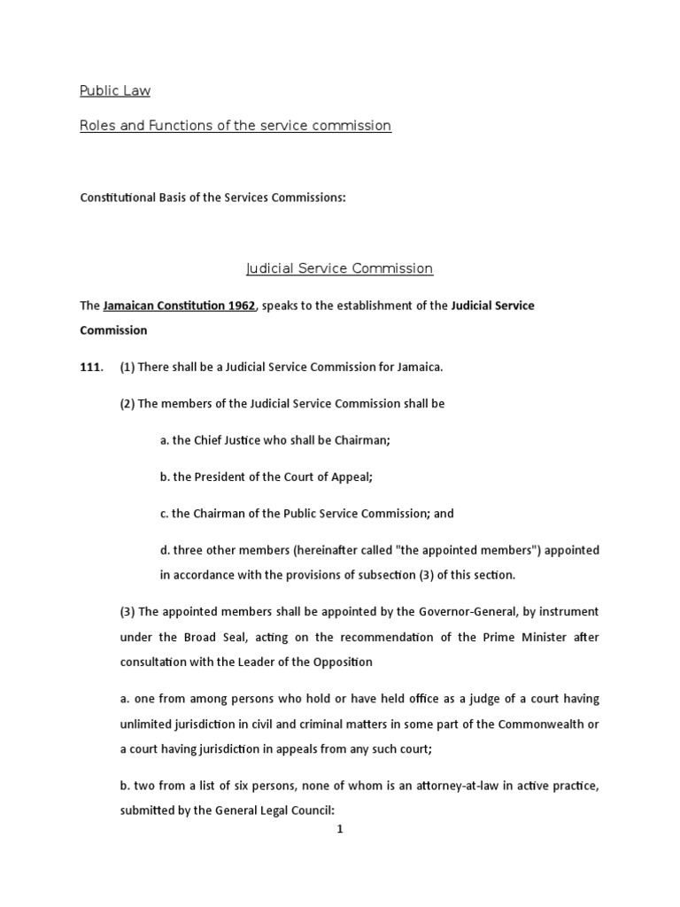 Lect. 3 Roles and Function of The Service Commission | PDF | Civil ...