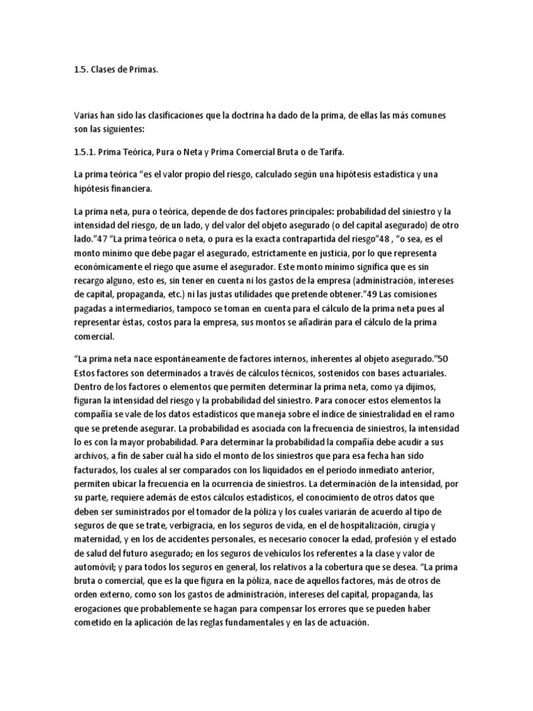 La Prima y Tipos de Primas | PDF | Póliza de seguros | Seguro de vida