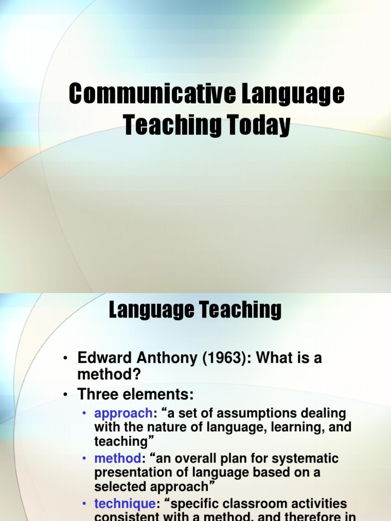 Communicative Language Teaching Today | PDF | Language Education | Learning