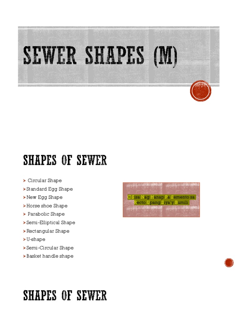 Sewer Shapes (M) | PDF | Sanitary Sewer | Combined Sewer