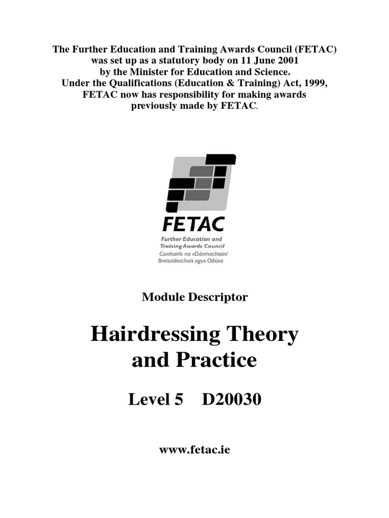 Hairdressing Theory and Practice: Level 5 D20030 | PDF | Educational ...