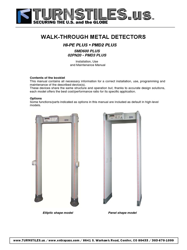 Installation, Use and Maintenance Manual for Walk-Through Metal ...