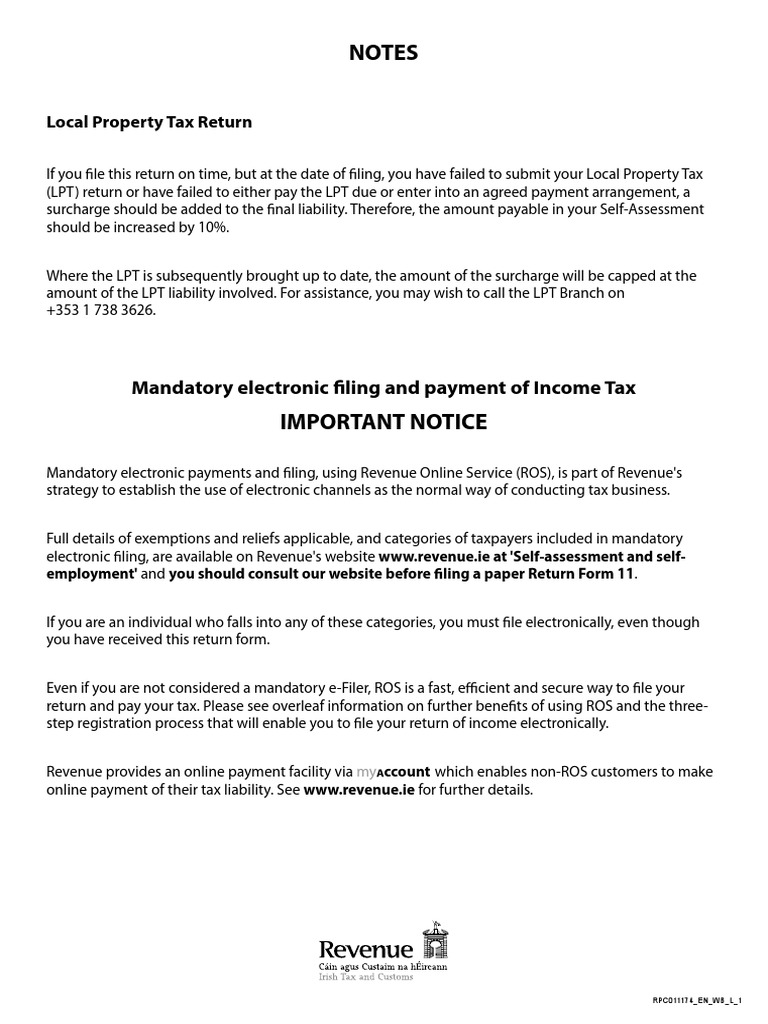 Notes: Mandatory Electronic Filing and Payment of Income Tax | Download ...
