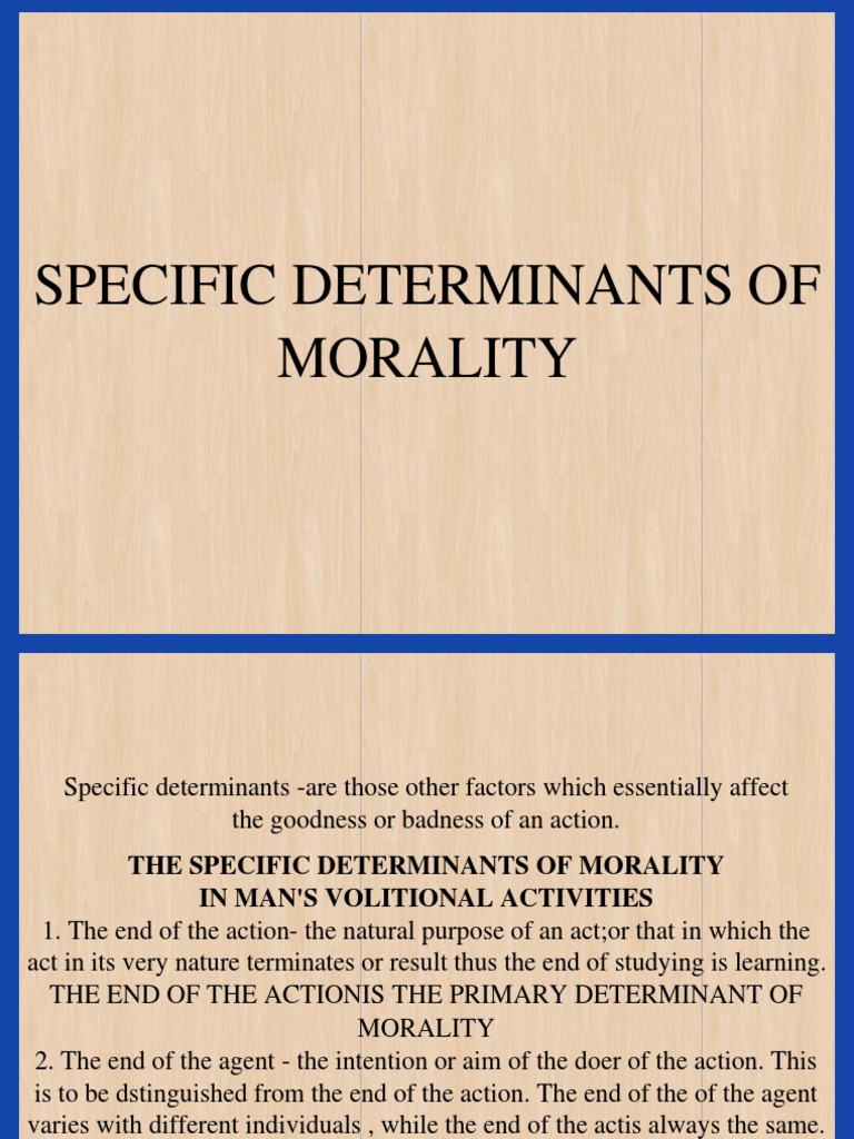 Specific Determinants of Morality | PDF | Self-Improvement