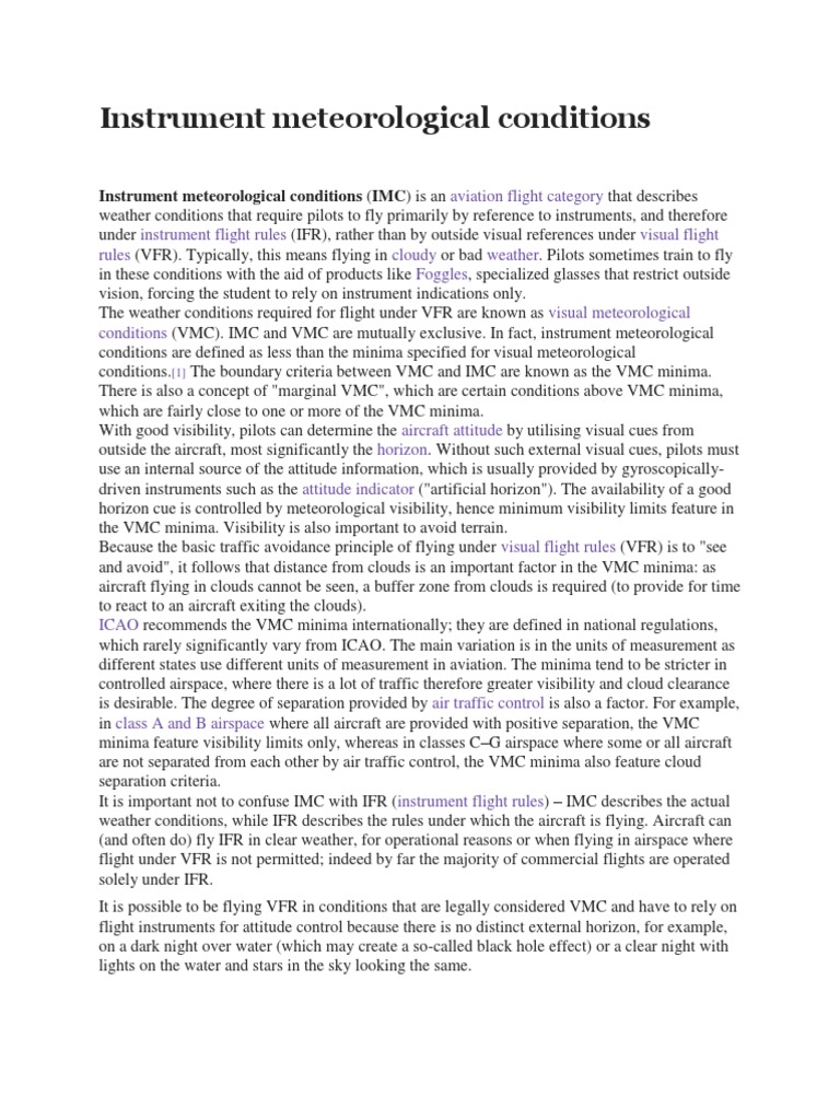 Instrument Meteorological Conditions | PDF | Eye (Cyclone) | Visual ...