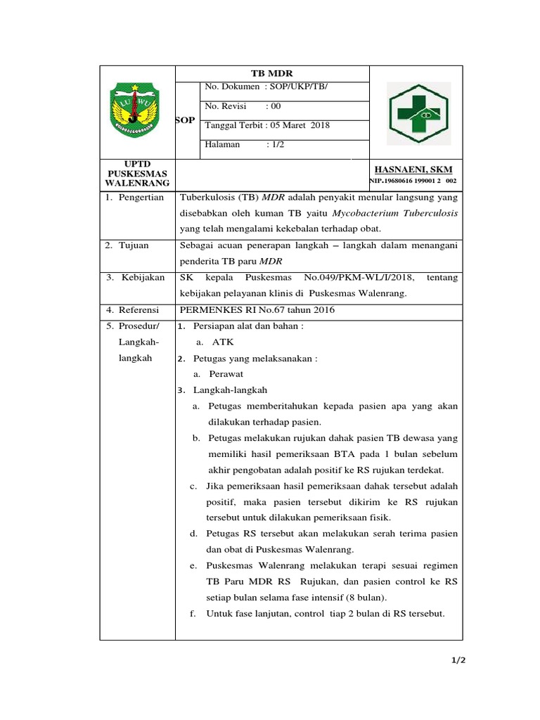 Sop TB MDR | PDF