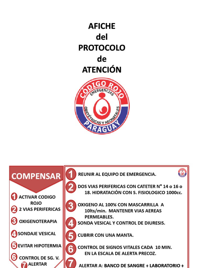Protocolo Código Rojo Obstétrico | PDF | Tratamientos médicos | Drogas