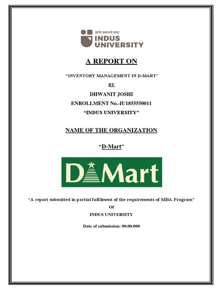Dmart Inventry Project | PDF | Inventory | Economy Of India