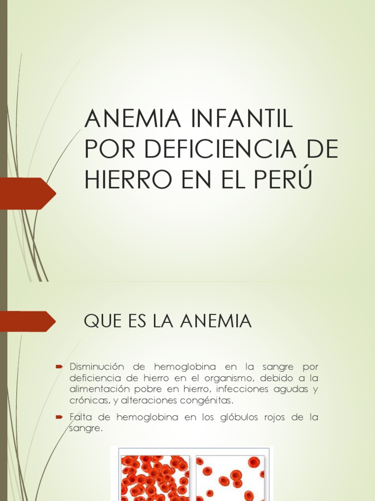 Diapositivas Anemia Infantil | PDF | Anemia | Sangre