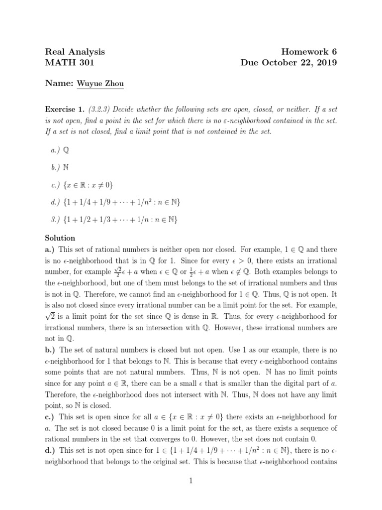 HW6 2 | PDF | Compact Space | Sequence