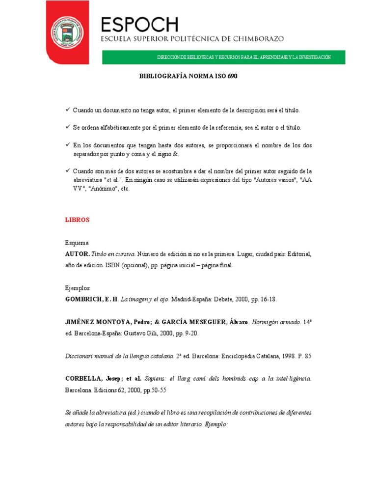 Norma ISO 690 | PDF | Publicación | Comunicación escrita