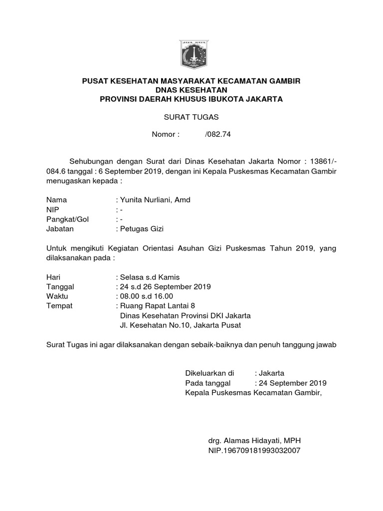 Format Surat Tugas | PDF