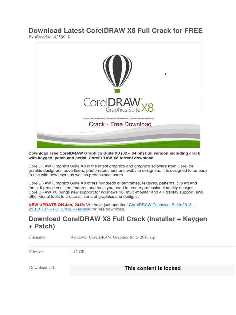 Latest CorelDRAW X8 Full Crack For FREE | PDF | Windows 10 | Computing