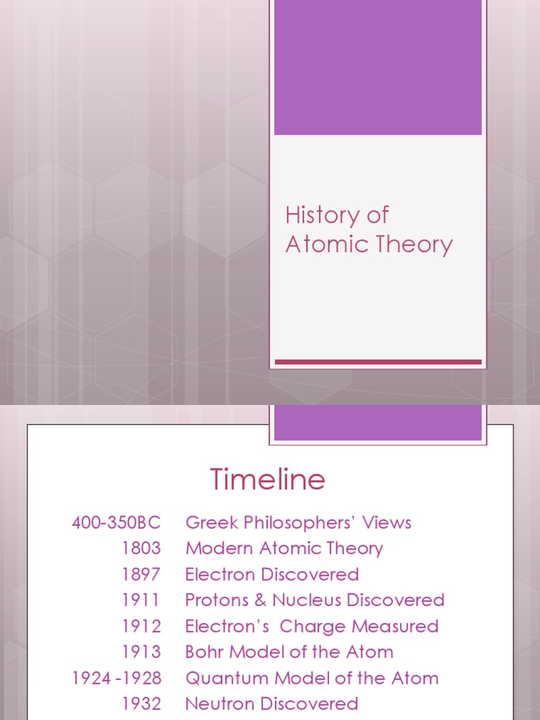 History of Atomic Theory PDF | PDF | Atoms | Atomic Nucleus