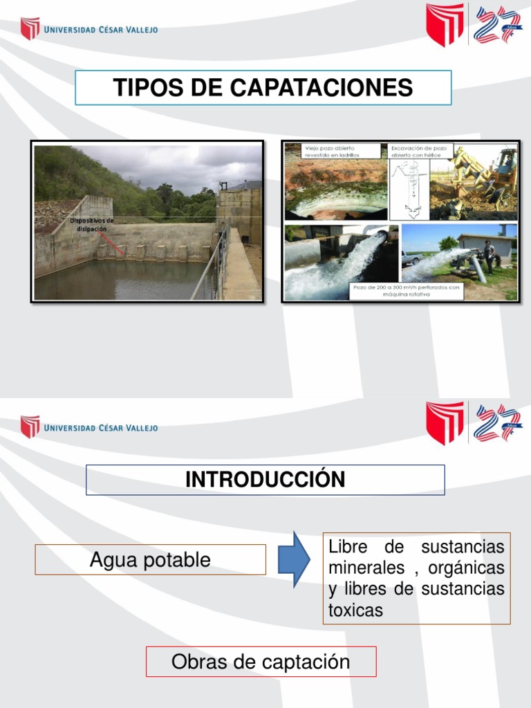 Tipos de captaciones de agua y sus características | PDF | Agua ...