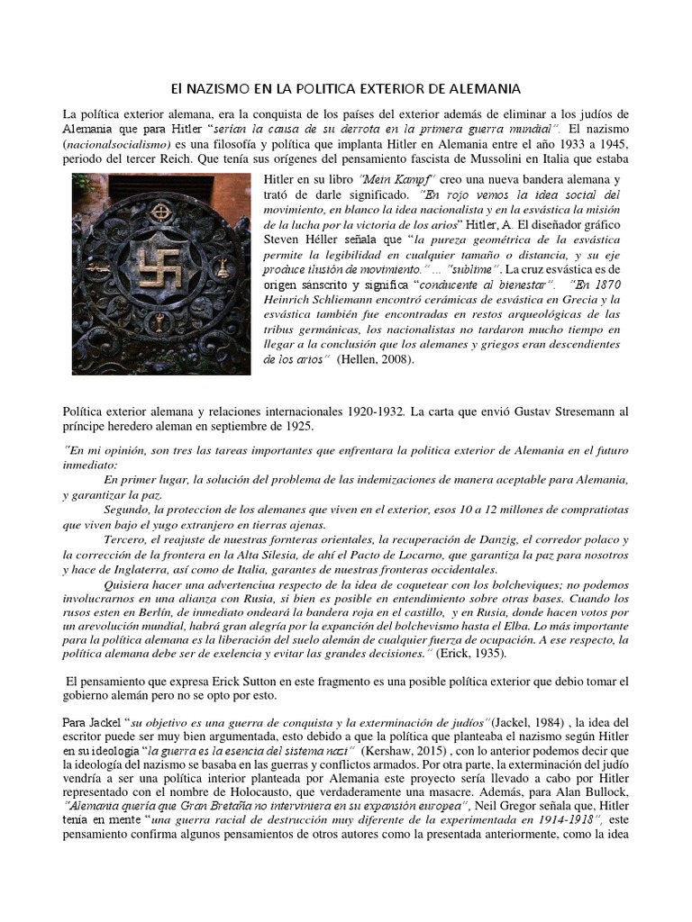 02el Nazismo en La Politica Exterior de Alemania | PDF | Alemania nazi ...