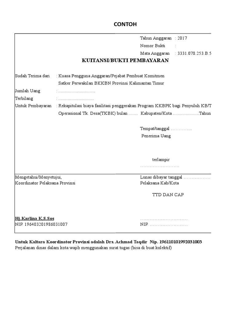 Contoh SPJ Fasilitasi PKB-TKBK 2017-1 | PDF
