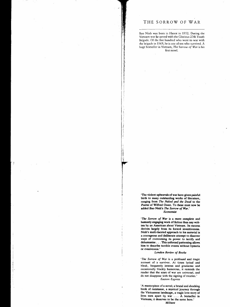 The Sorrow of War by Bao Ninh PDF | PDF