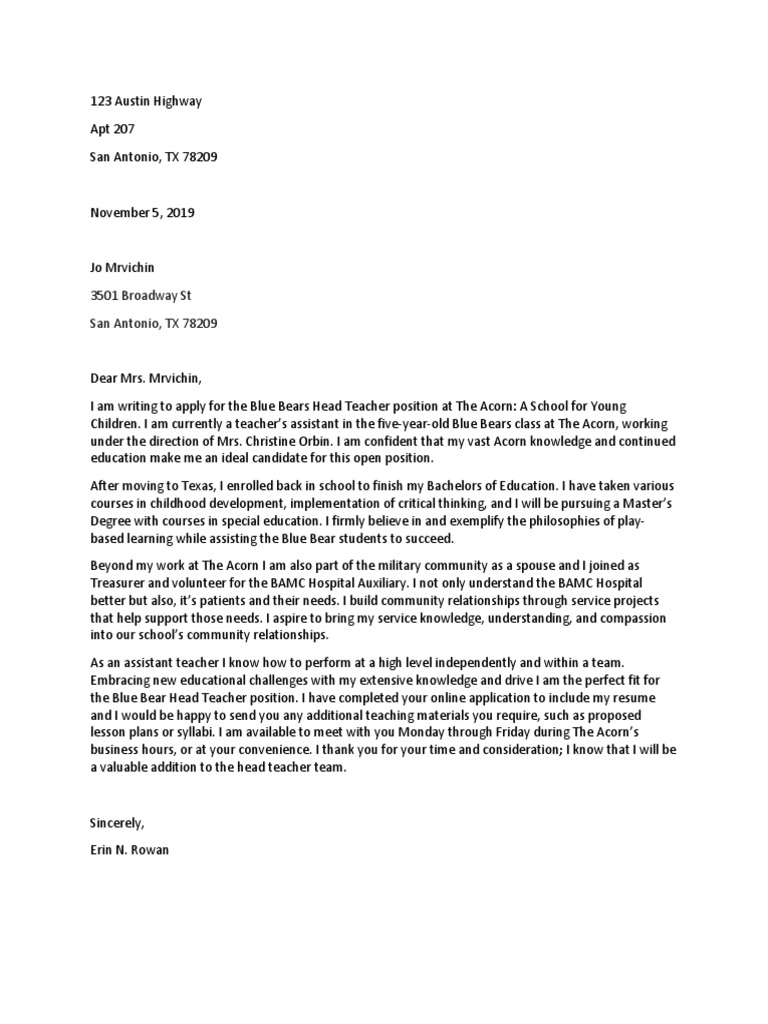 Rowan l3 Cover Letter | PDF