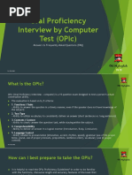 Updated Opic Questions | PDF | Experience