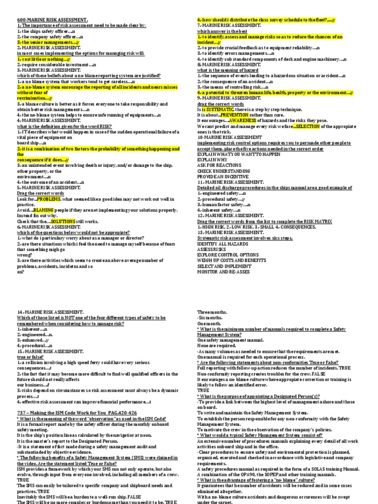 Distributing Class Surveys and Understanding Marine Risk Assessment ...