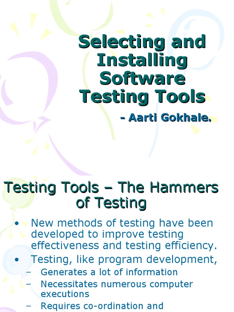 Selecting Effective Software Testing Tools | PDF | Software Testing ...