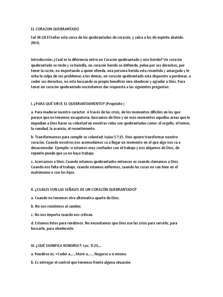 El Corazon Quebrantado | PDF | Dios | Religión y creencia