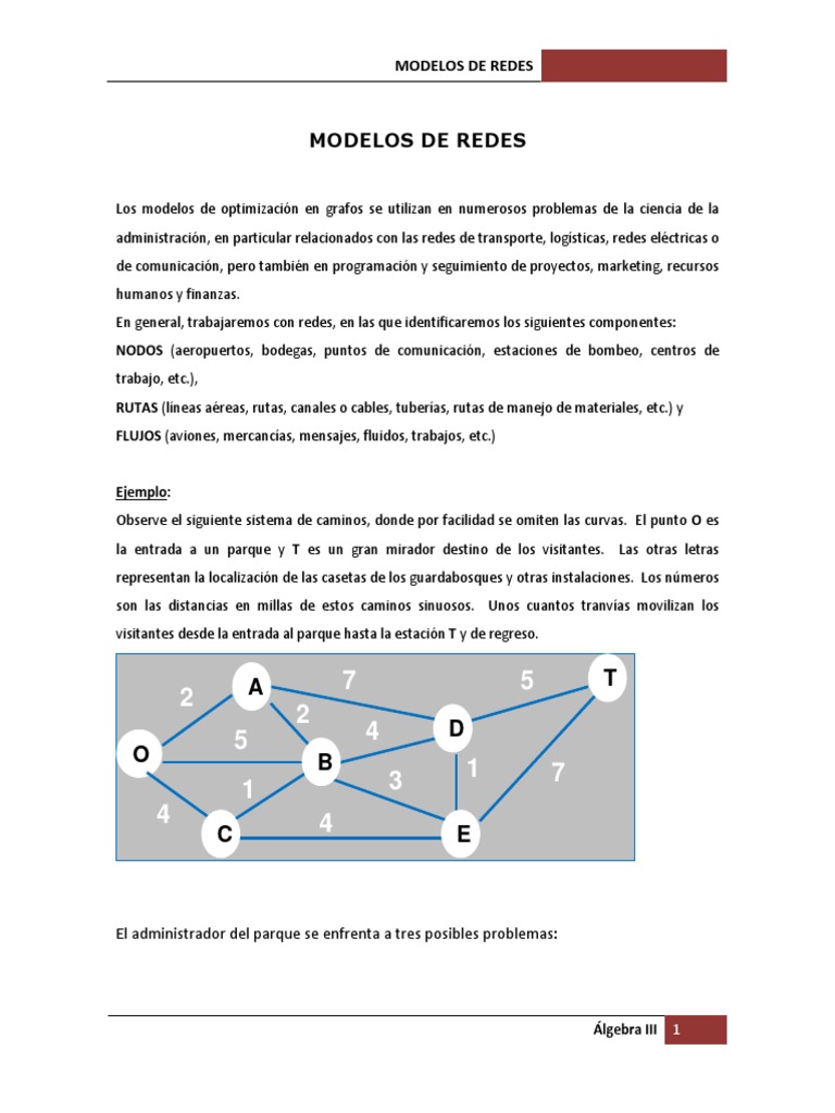 Modelos de Redes en Optimización | PDF | Teoría de grafos | Red de ...