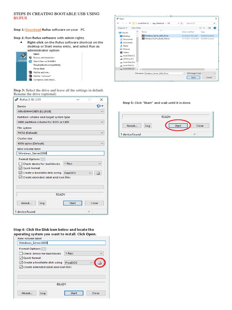 Steps in Creating Bootable Usb Using Rufus | PDF