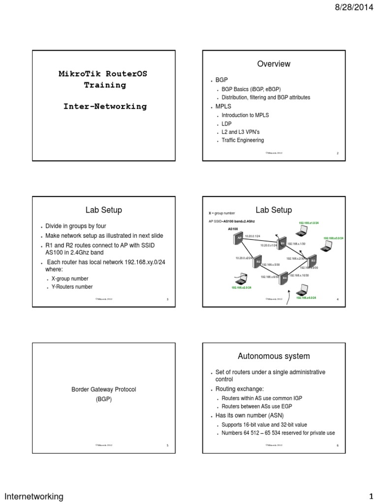 Mikrotik Routeros Training Inter-Networking | PDF | Routing | Router ...