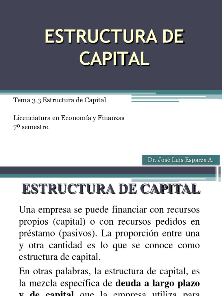 3.3a Estructura Capital | PDF | Capital (economía) | Compartir (Finanzas)