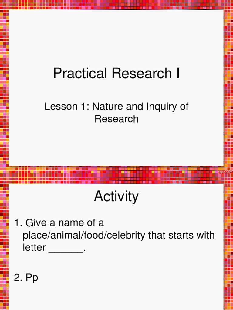 Lesson 1 Nature of Inquiry and Research | PDF | Inquiry | Psychological ...