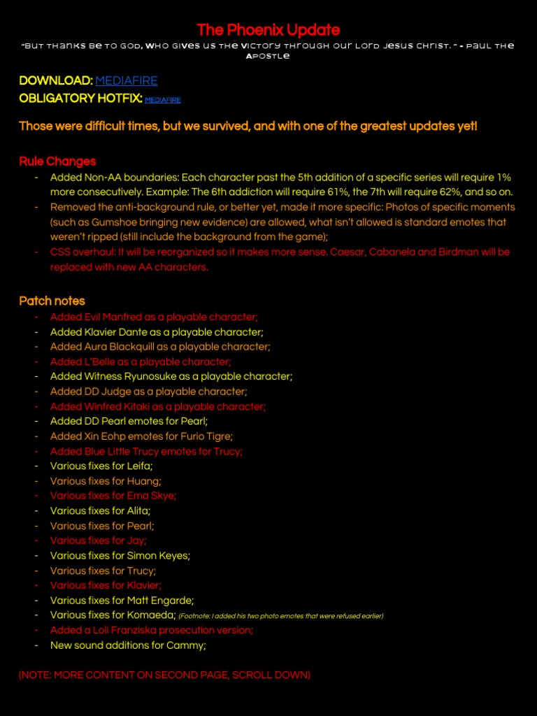 The Phoenix Update Pdf