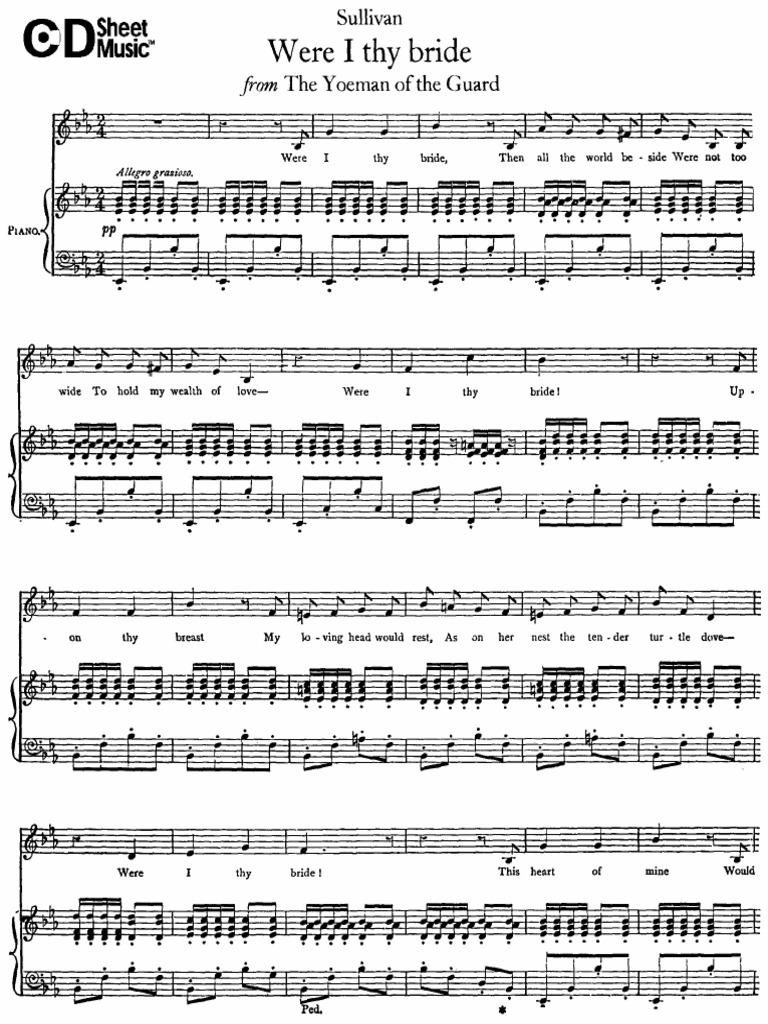 Sullivan - Were I Thy Bride (The Yoeman of The Guard) | PDF