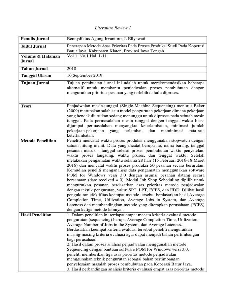 Laporan Hasil Literature Review | PDF