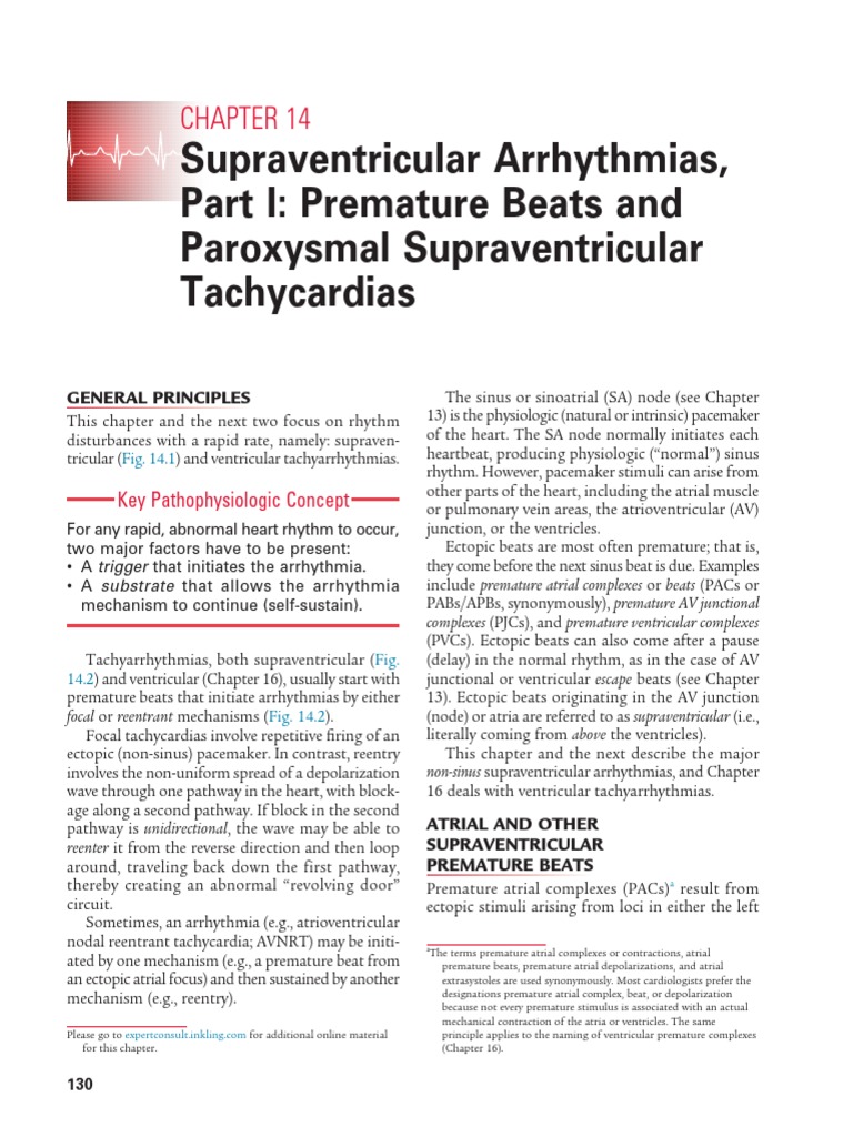 Supraventricular Arrhythmias, Part I: Premature Beats and Paroxysmal Supraventricular ...