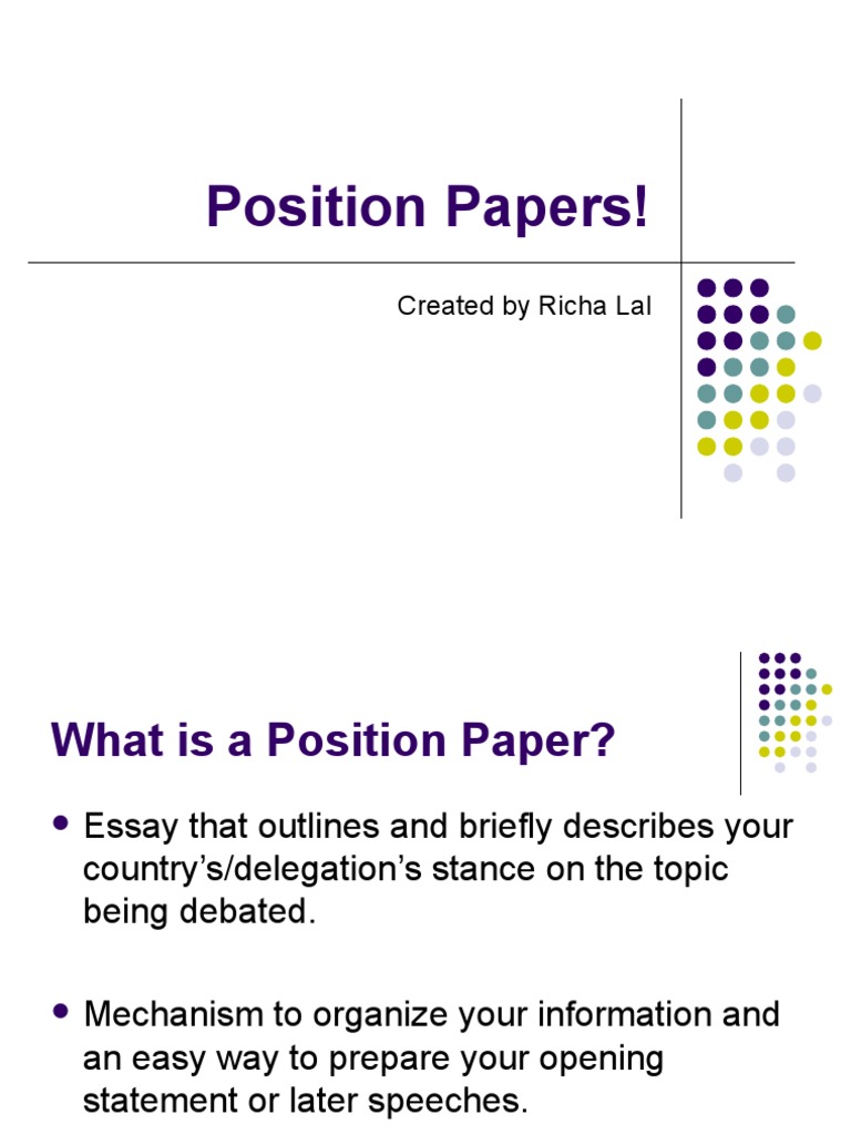 Position Paper Guidelines by Richa Lal | PDF