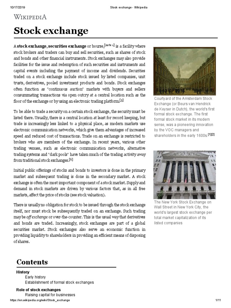 Stock Exchange | PDF | Stock Exchange | Public Company