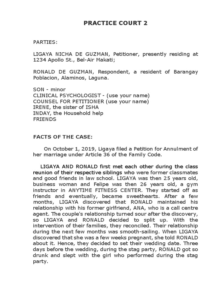 Facts of The Case - Annulment | PDF | Personality Disorder | Marriage